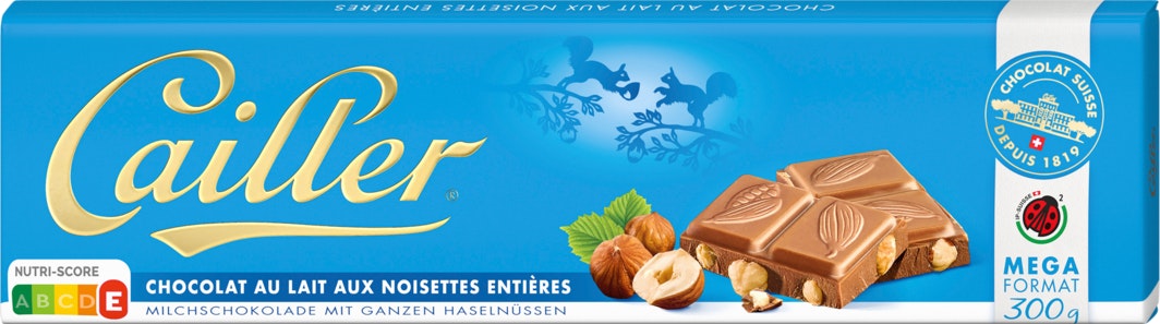 Tablette de chocolat au lait aux noisettes entières Cailler...